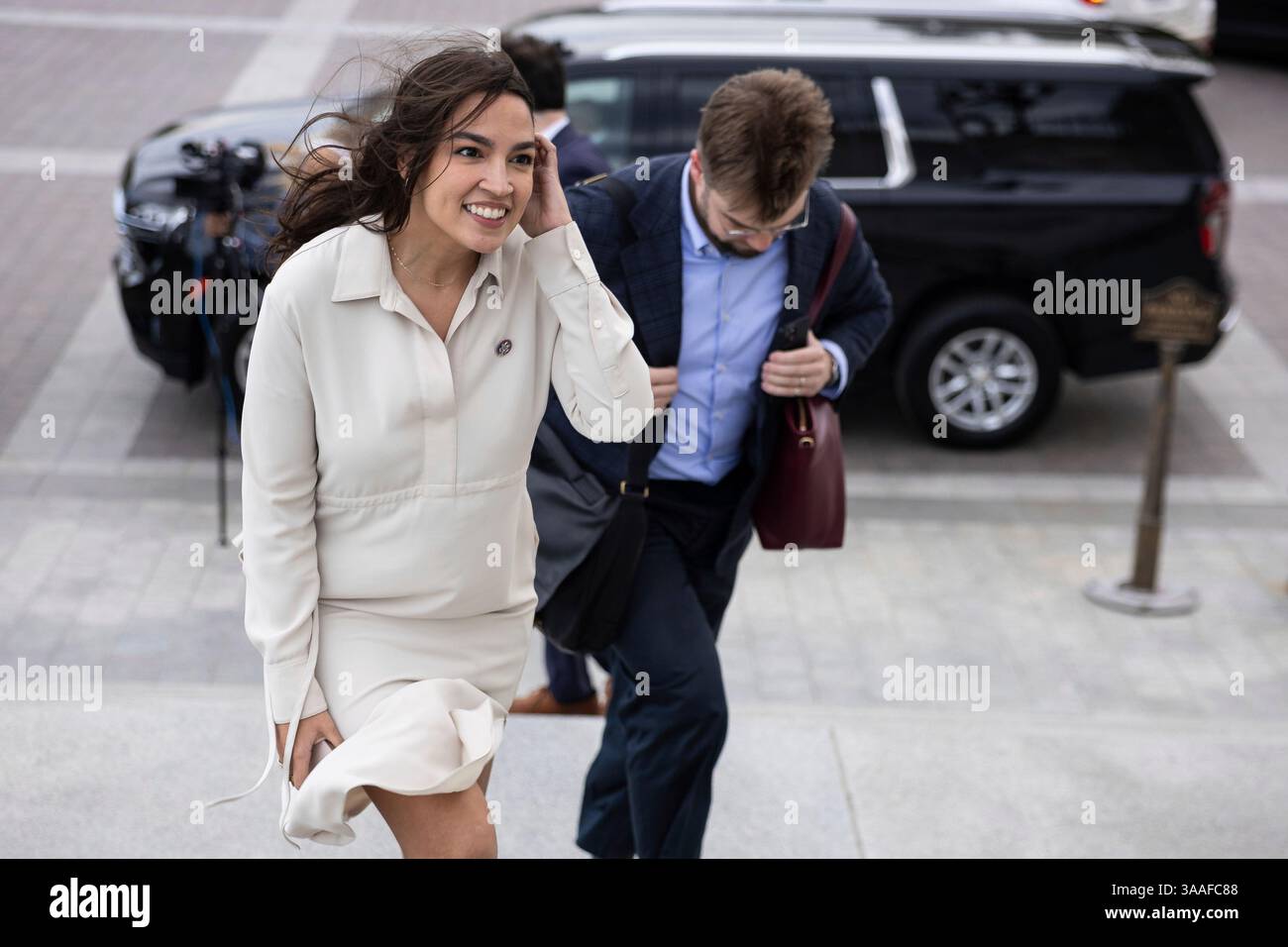 Rep. Alexandria Ocasio-Cortez (D-N.Y.) arrives for a vote at the U.S ...