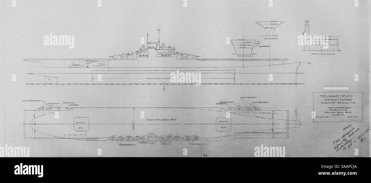 Iowa class aircraft carrier Stock Photo - Alamy