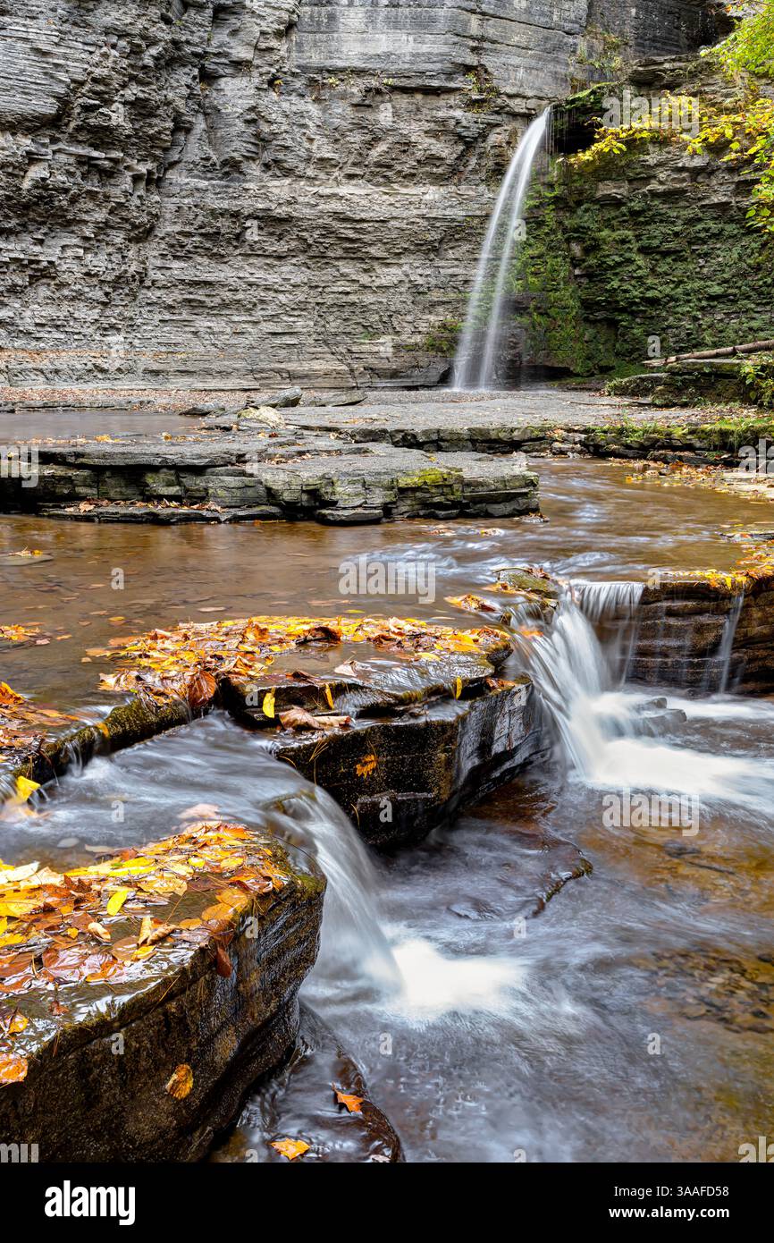 Eagle Cliff Falls, Havana Glen. Finger Lakes, New York State, USA Stock ...