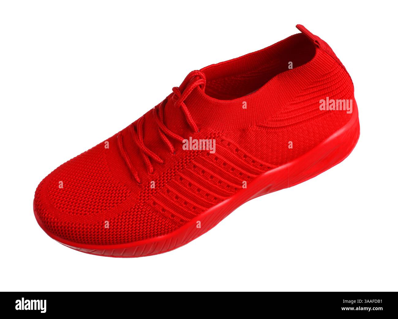 One red sneaker in air isolated on white Stock Photo - Alamy