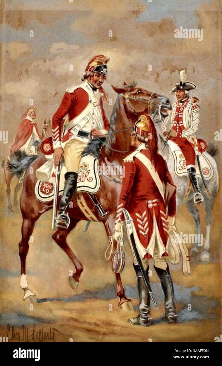 Irish Cavalrymen, 17th Regiment of Light Dragoons, British Army Stock Photo - Alamy