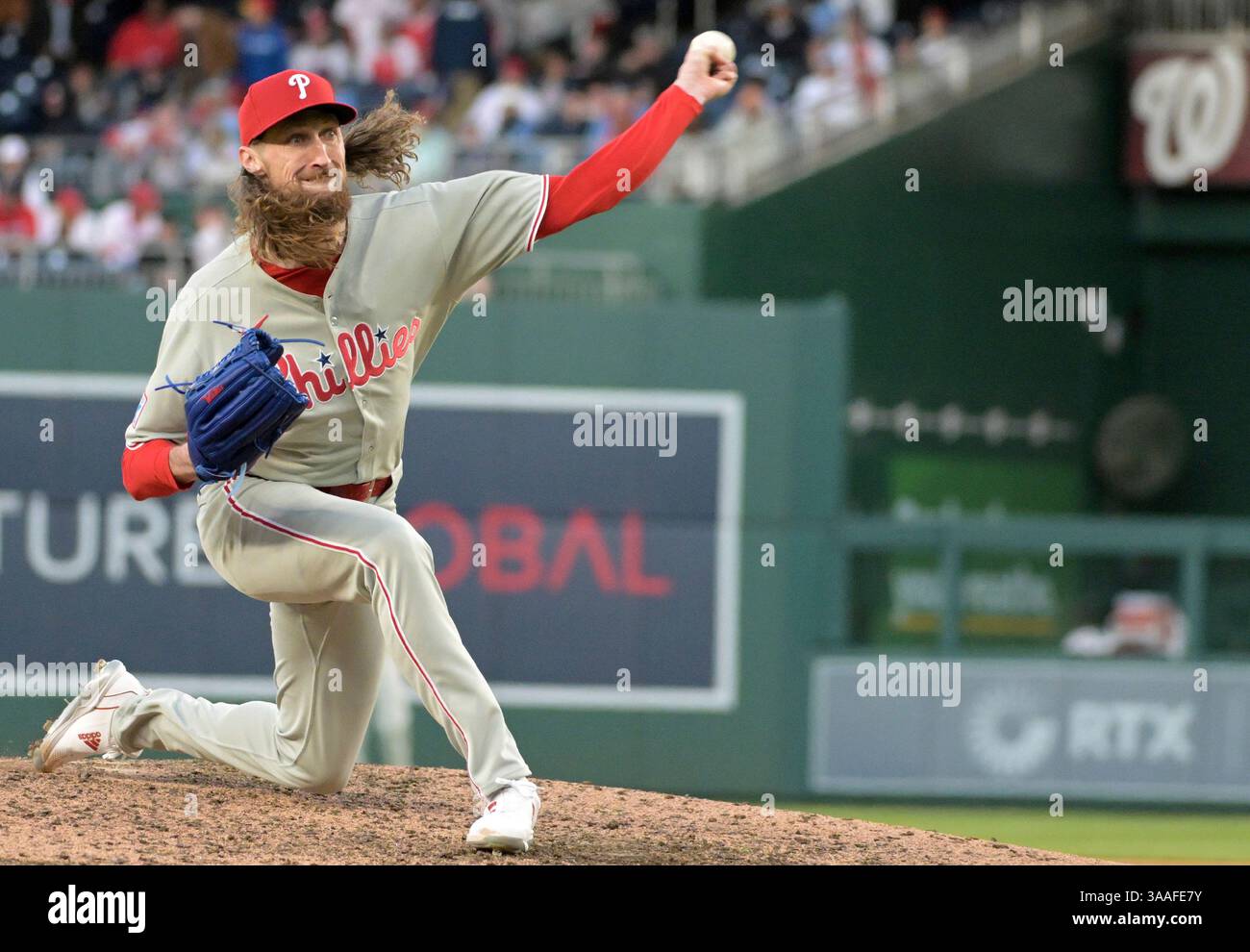 WASHINGTON, DC - MARCH 27: Philadelphia Phillies pitcher Matt Strahm ...