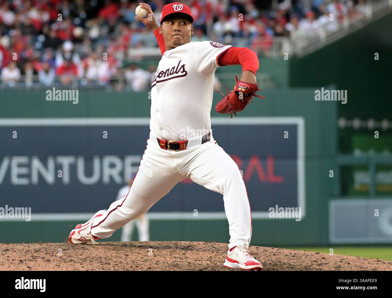 WASHINGTON, DC - MARCH 27: Washington Nationals pitcher Eduardo Salazar ...