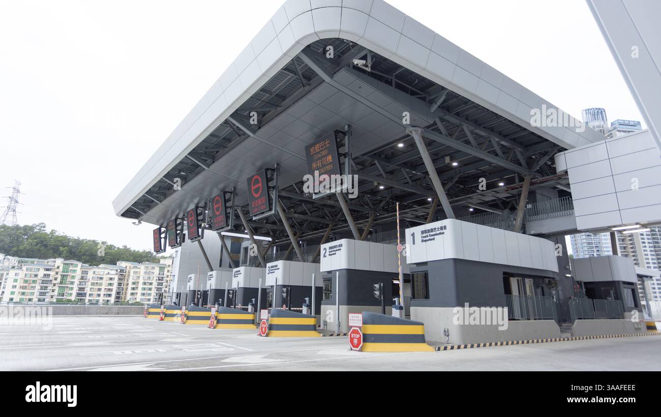 Shenzhen, China March 30 2025: the car port in the Liantang Port. one ...