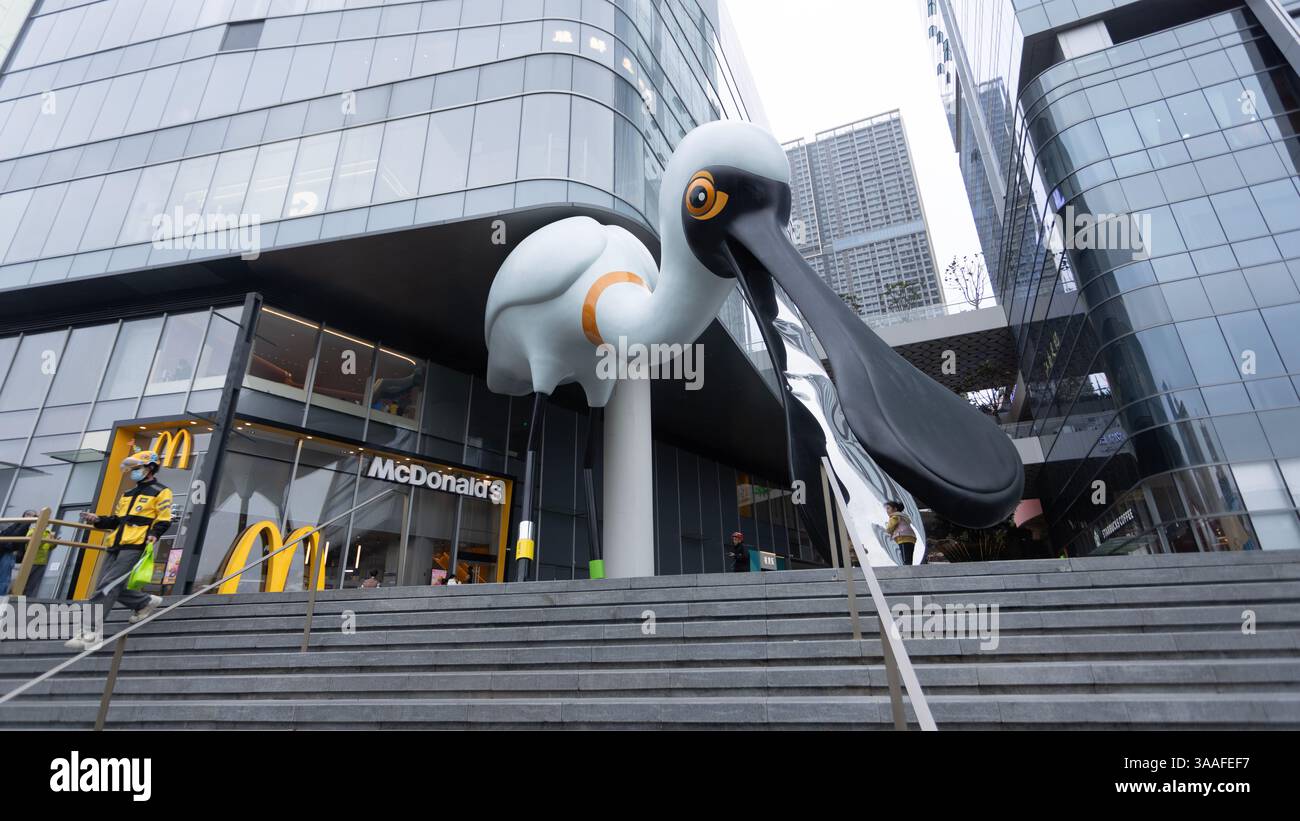 Shenzhen, China March 30 2025: a large scale of statue Black-faced ...