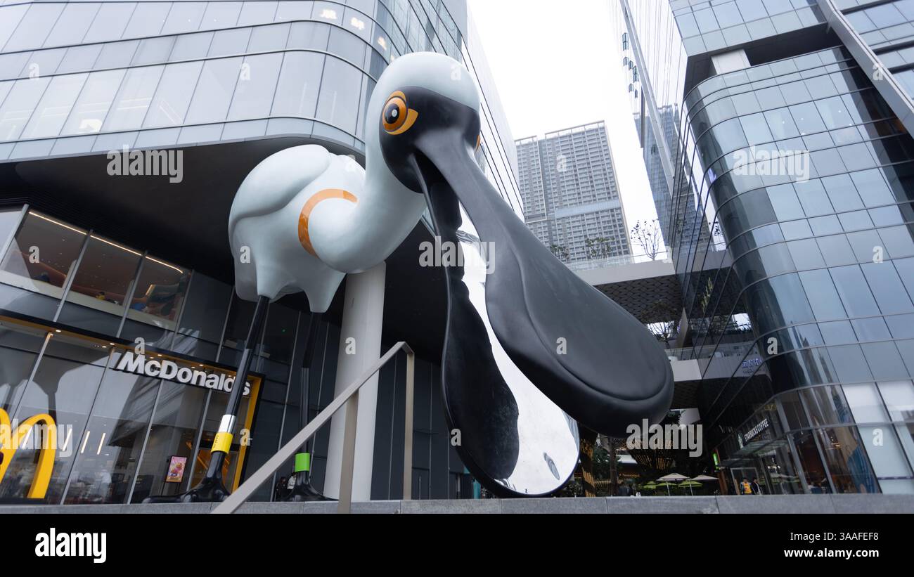 Shenzhen, China March 30 2025: a large scale of statue Black-faced ...