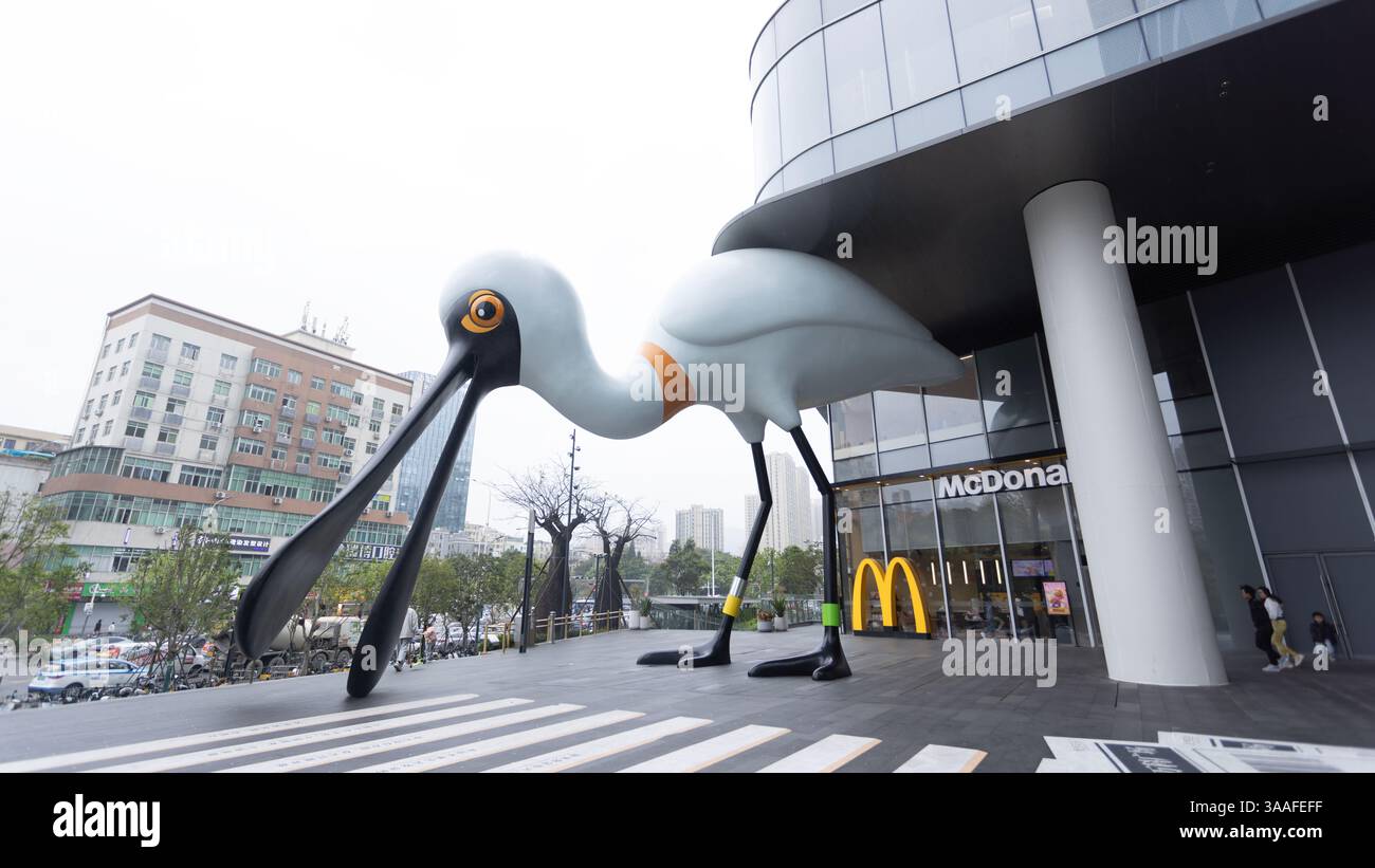 Shenzhen, China March 30 2025: a large scale of statue Black-faced ...