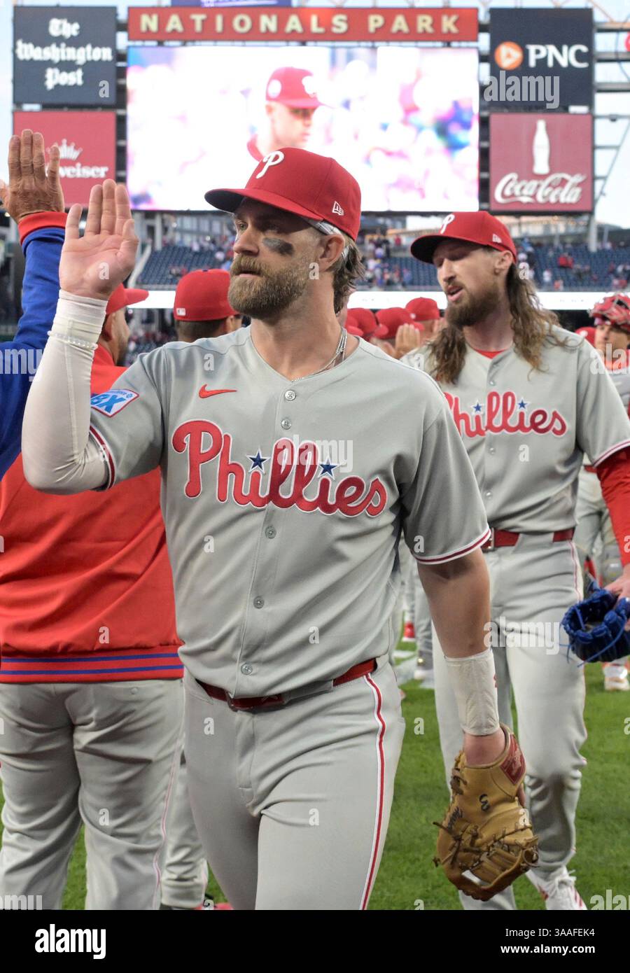 WASHINGTON, DC - MARCH 27: Philadelphia Phillies first baseman Bryce ...