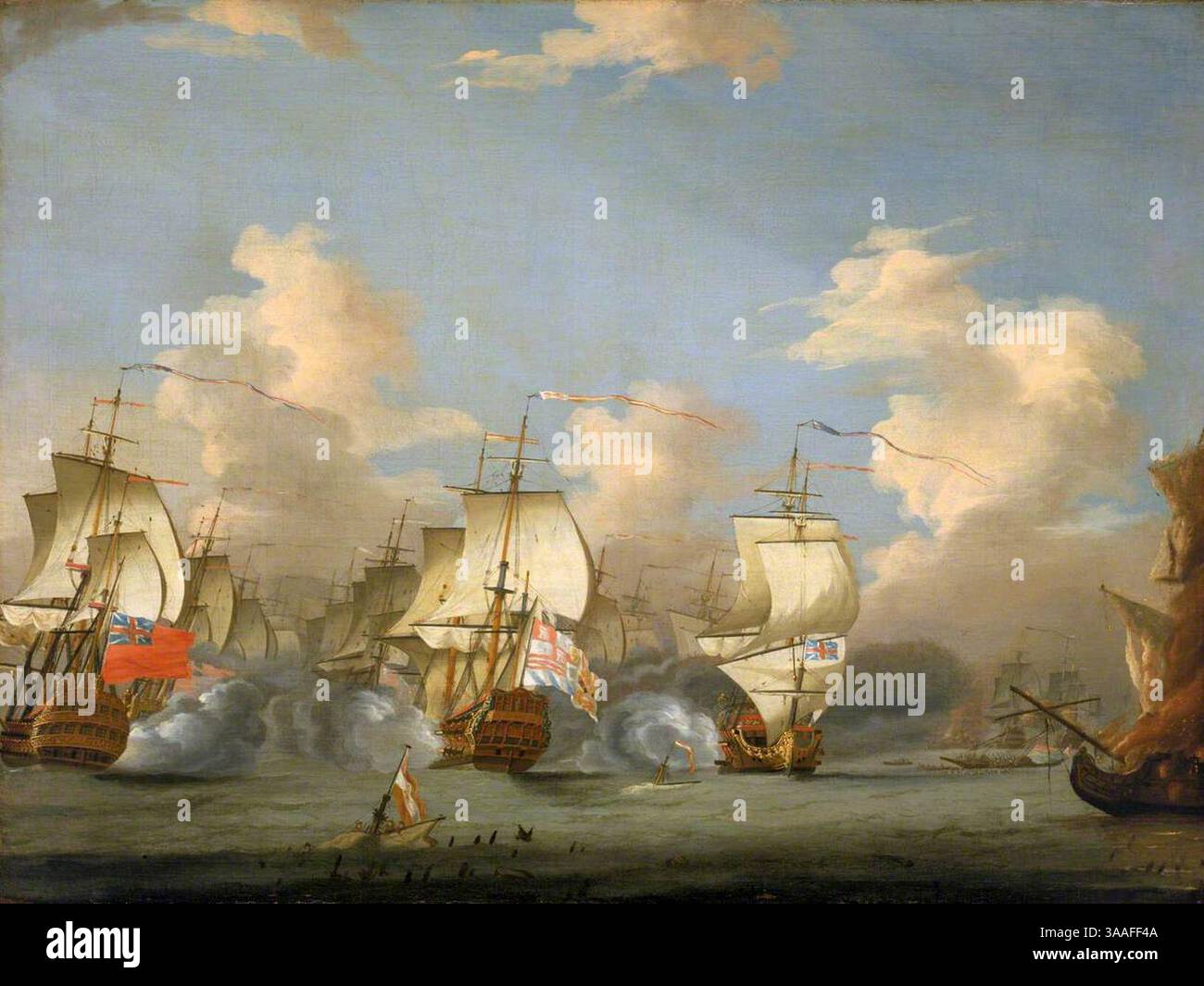 Isaac Sailmaker (c.1633-1721) - The Battle of Cape Passaro, 11 August ...
