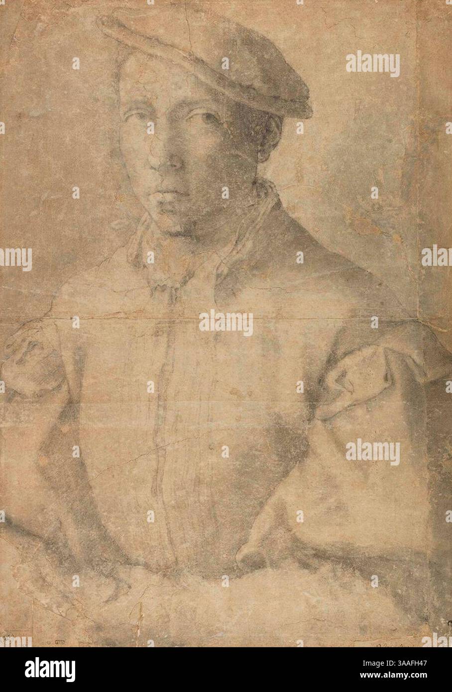 Italian Renaissance drawing of young man Stock Photo - Alamy