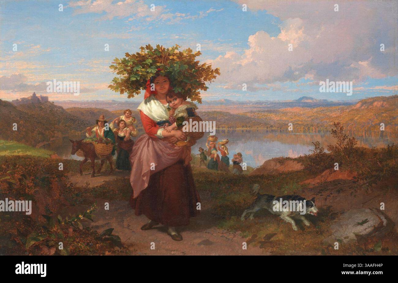 Italian peasants in a landscape near lake Nemi (Rome, 1860) - Penry ...