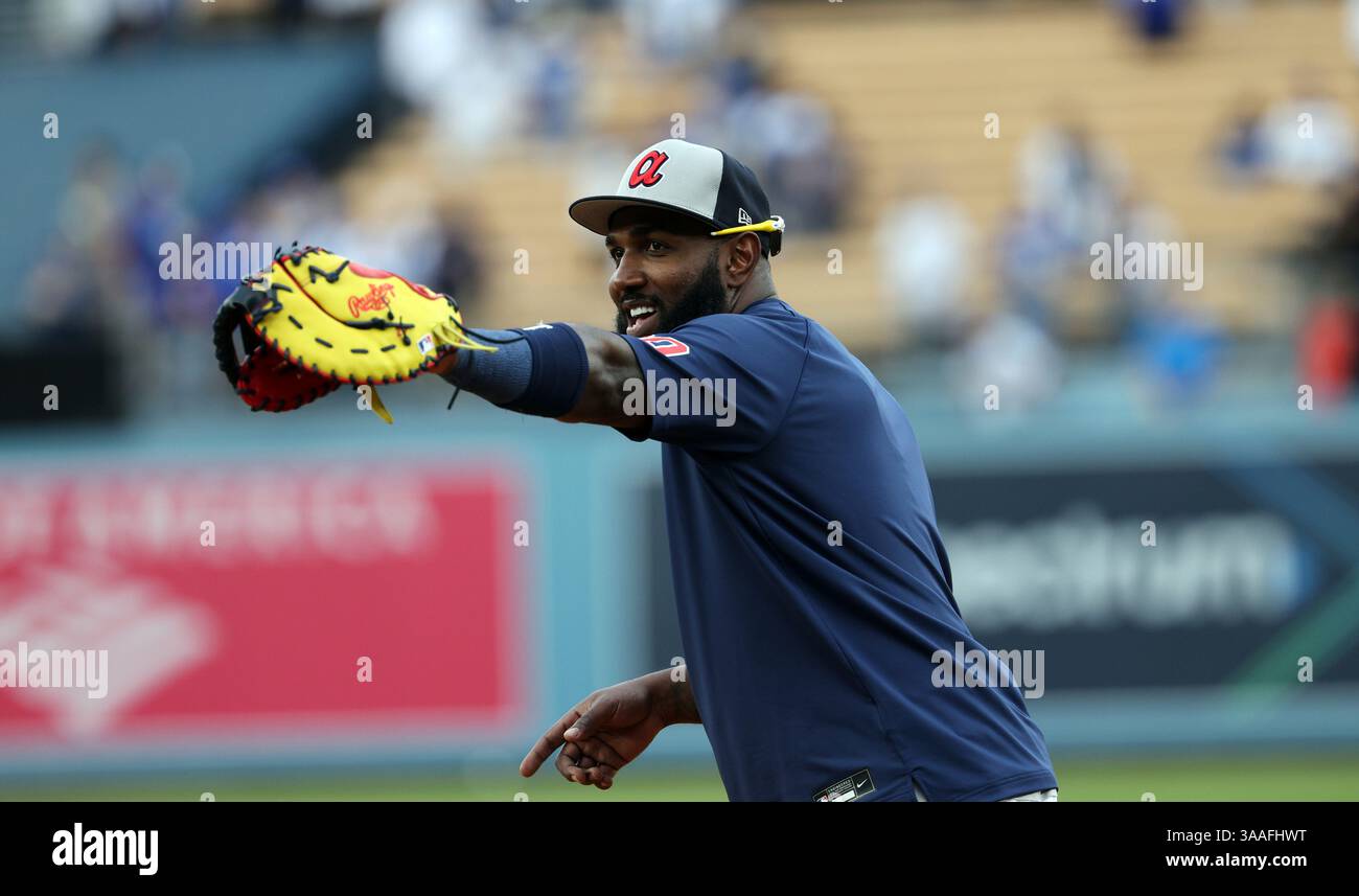 Atlanta Braves' Marcell Ozuna during batting practice before a baseball ...