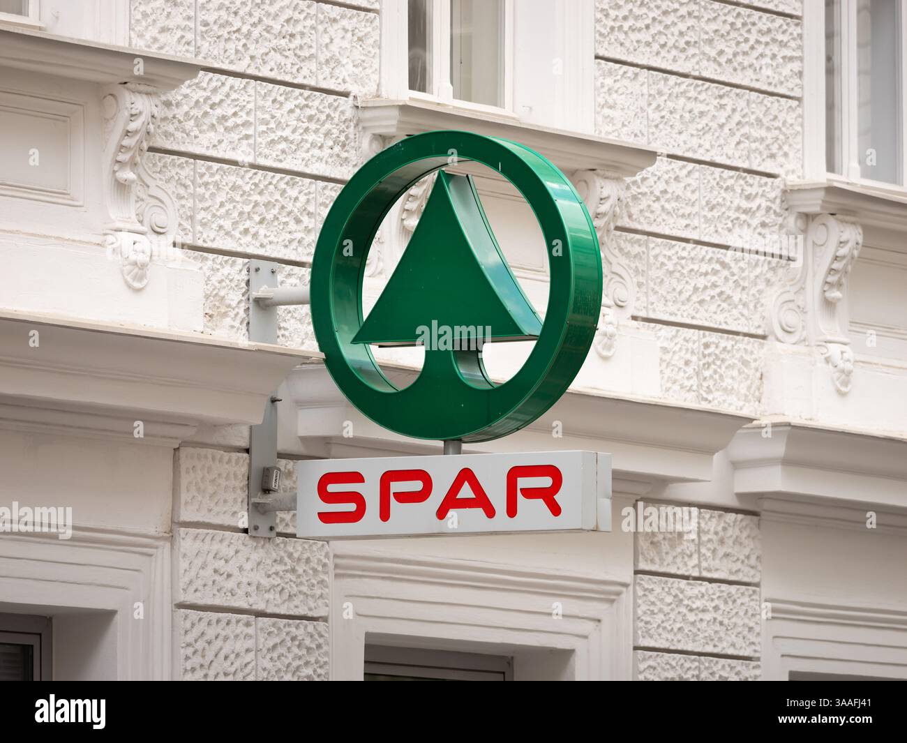 Spar logo sign of the Dutch franchise company in the retail branch in ...
