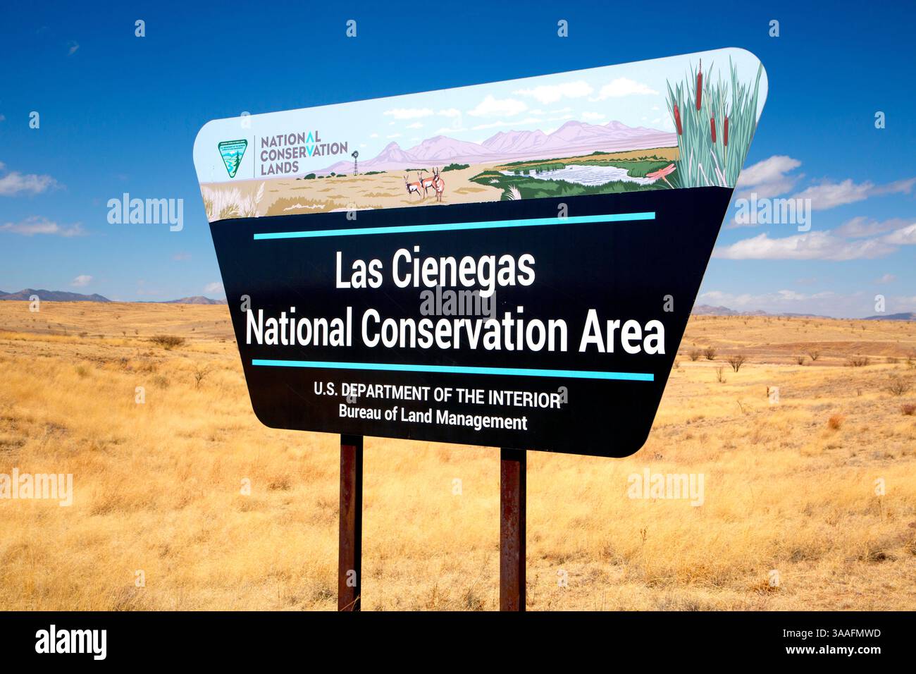 Entrance sign, Las Cienegas National Conservation Area, Arizona Stock ...