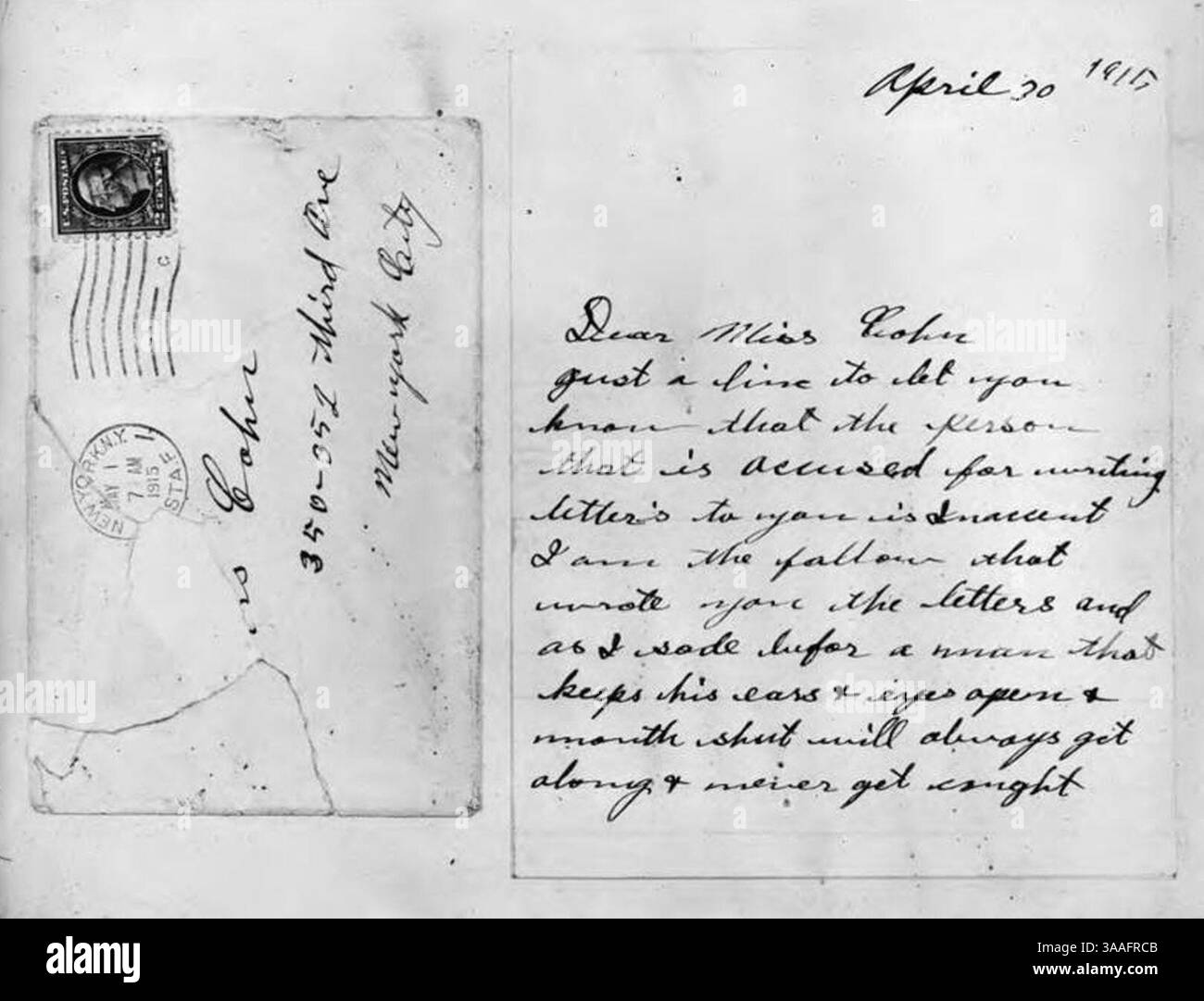 Jack the Ripper (NYC) letter Stock Photo - Alamy