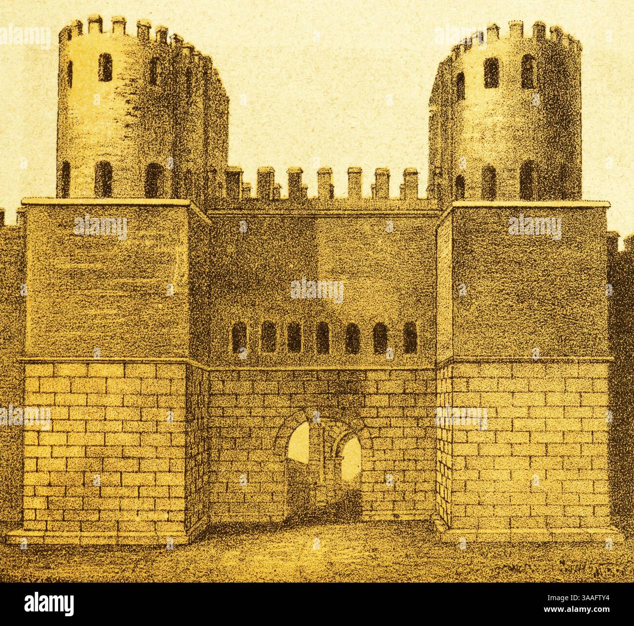 Porta Appia, city gate with defence towers, part of the city wall ...