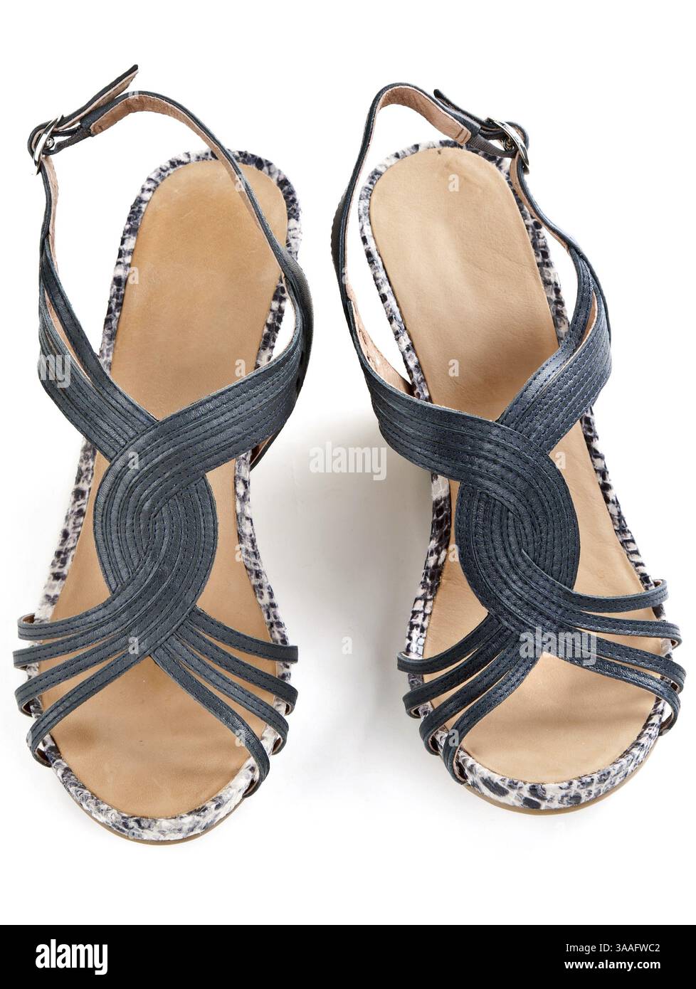 Pair of women's sandals, top view on a white background Stock Photo - Alamy
