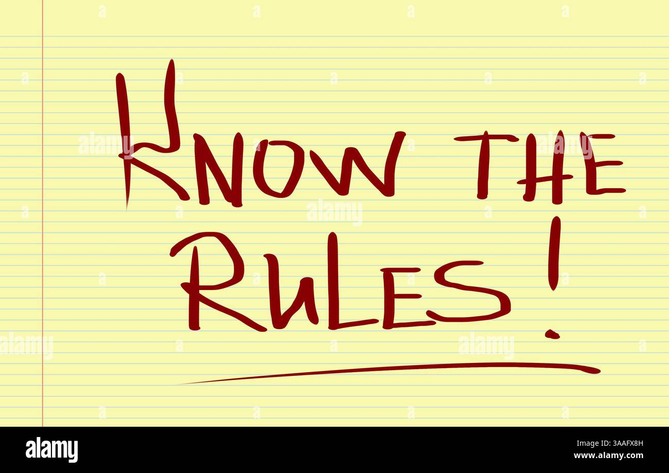 Know The Rules Concept Stock Photo - Alamy