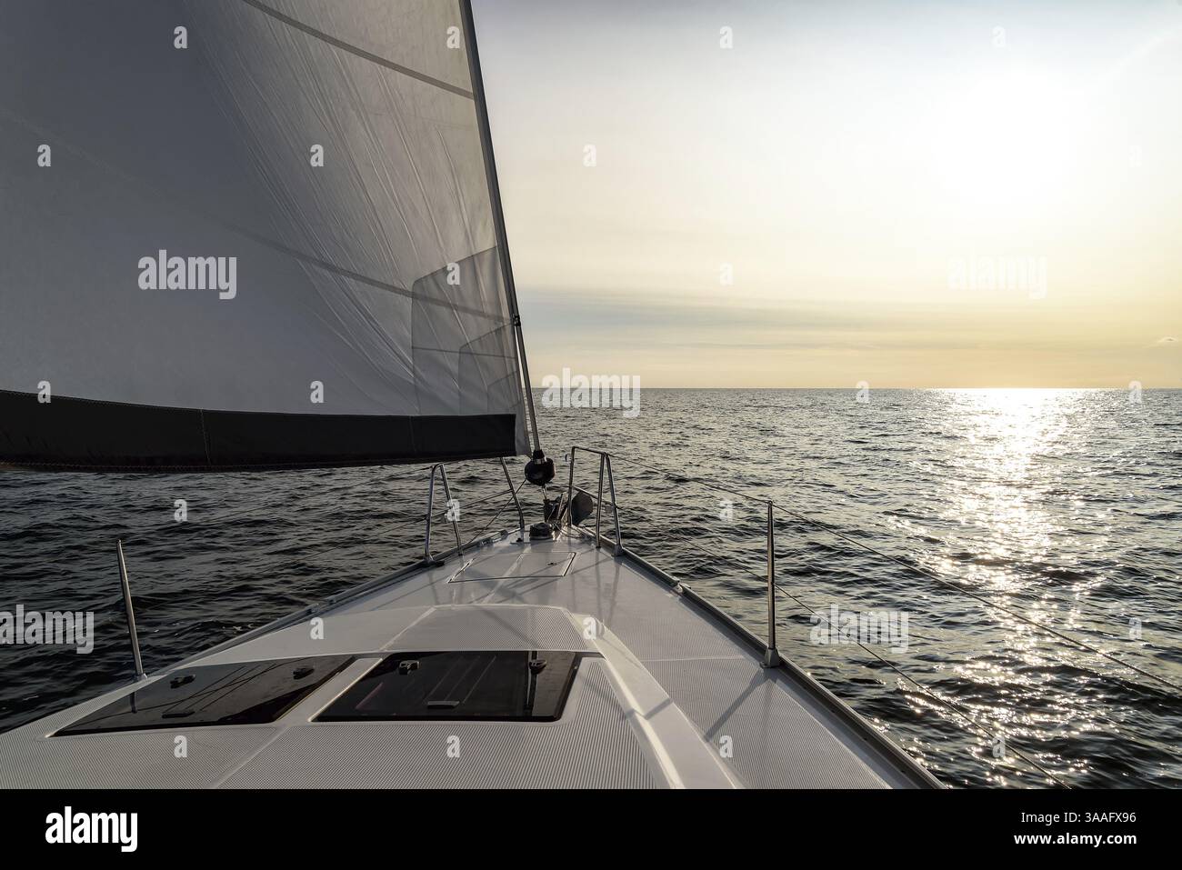 Sailing on a sailing yacht on the ocean Stock Photo - Alamy