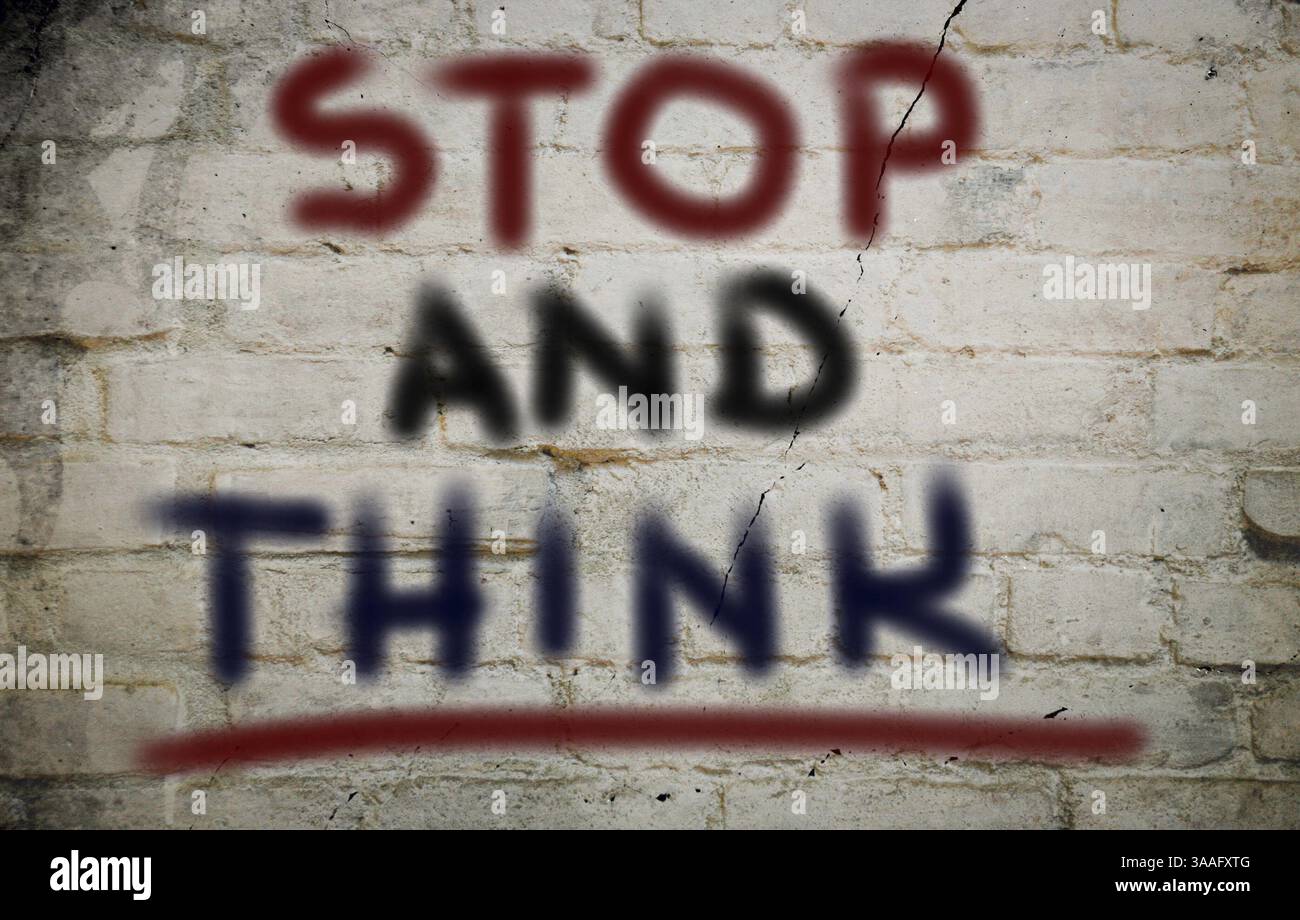 Stop And Think Concept Stock Photo - Alamy