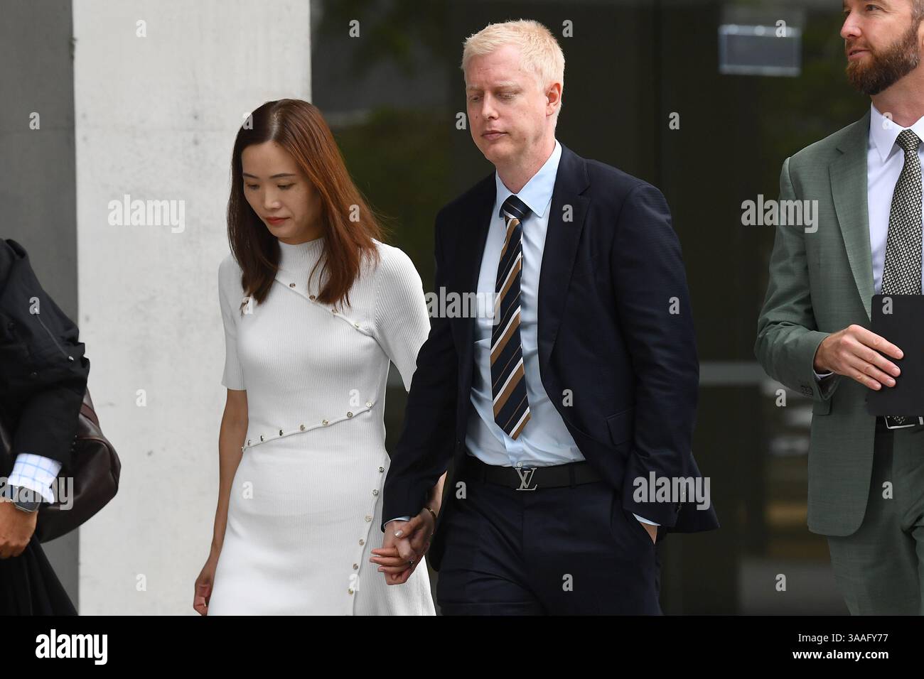 Brisbane, Australia. 01st Apr, 2025. Karl Jobst (middle) leaves the ...
