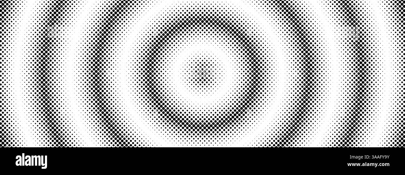 Halftone circle background. Radial comic target texture. Black and ...