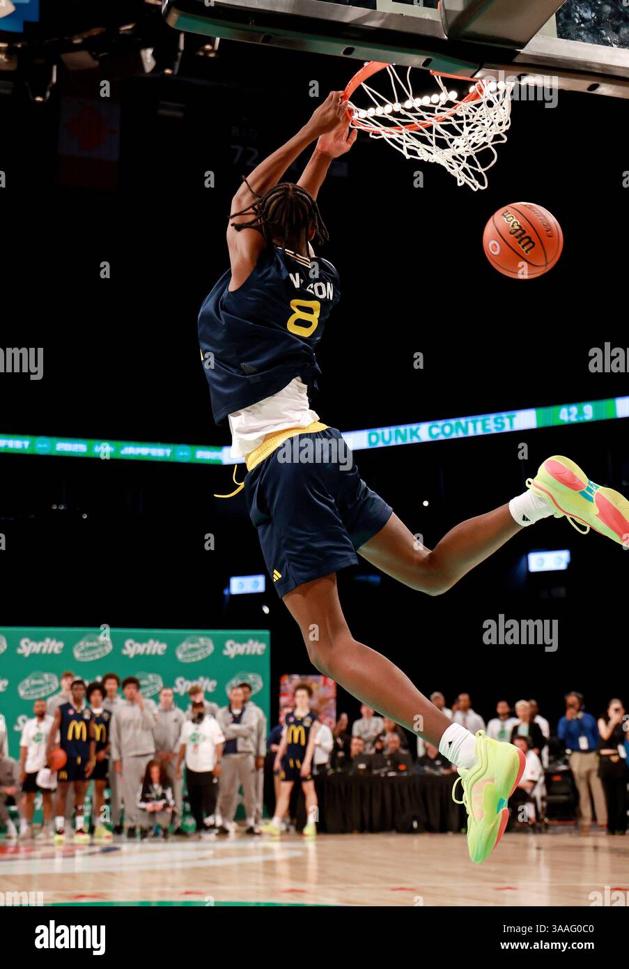 BROOKLYN, NY - MARCH 31: McDonalds All American Caleb Wilson (8) dunks ...