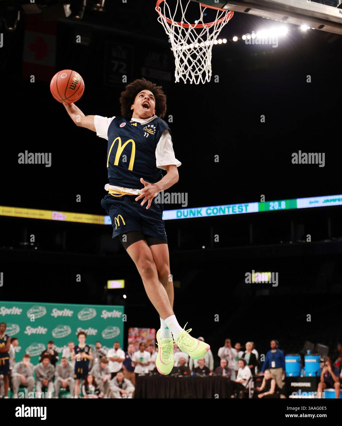 BROOKLYN, NY - MARCH 31: McDonalds All American Mikel Brown Jr. (11) dunks during the dunk ...