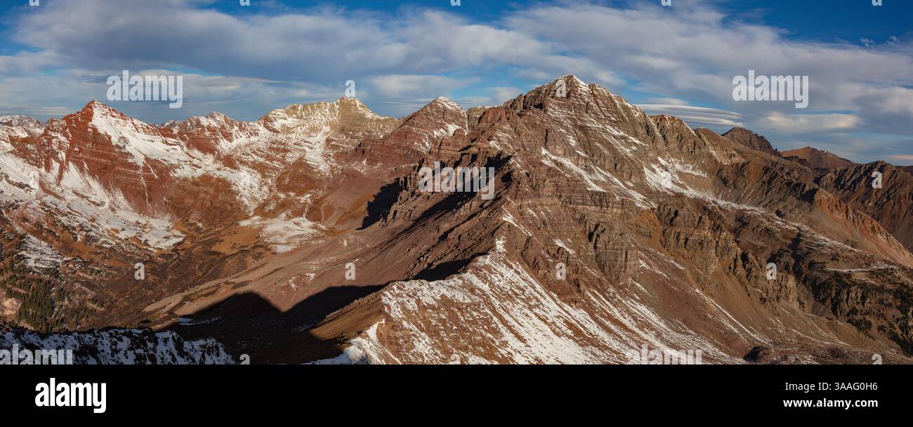Castle Peak the tallest mountain in the Elk Range of Colorado, rises to ...