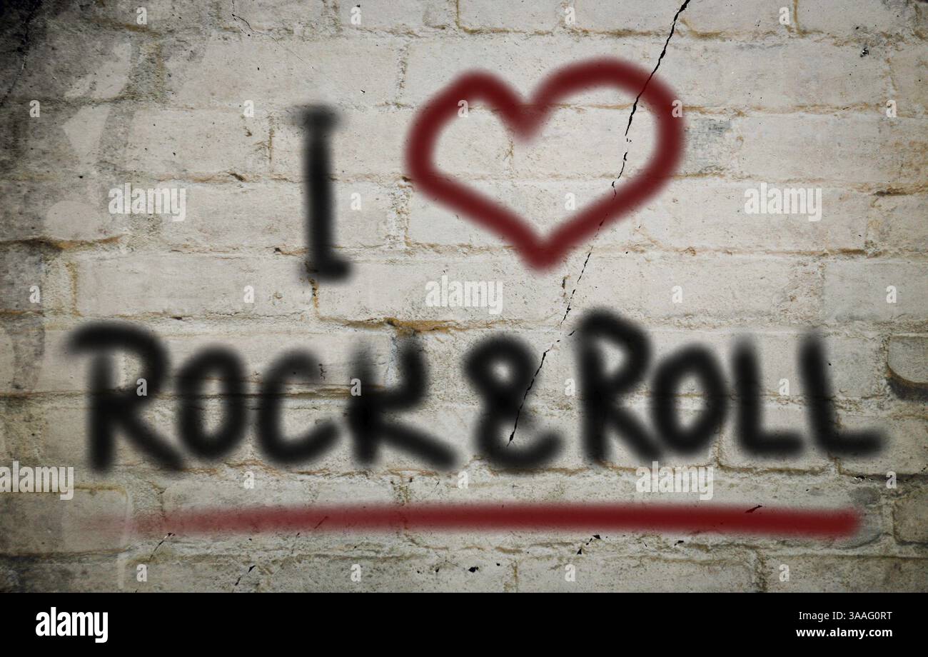 I Love Rock And Roll Concept Stock Photo - Alamy