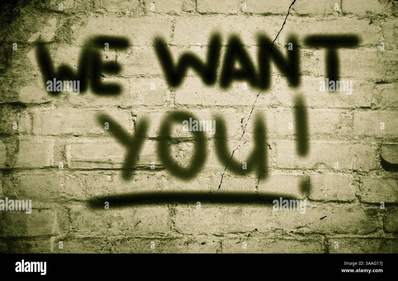 We Want You Concept Stock Photo - Alamy