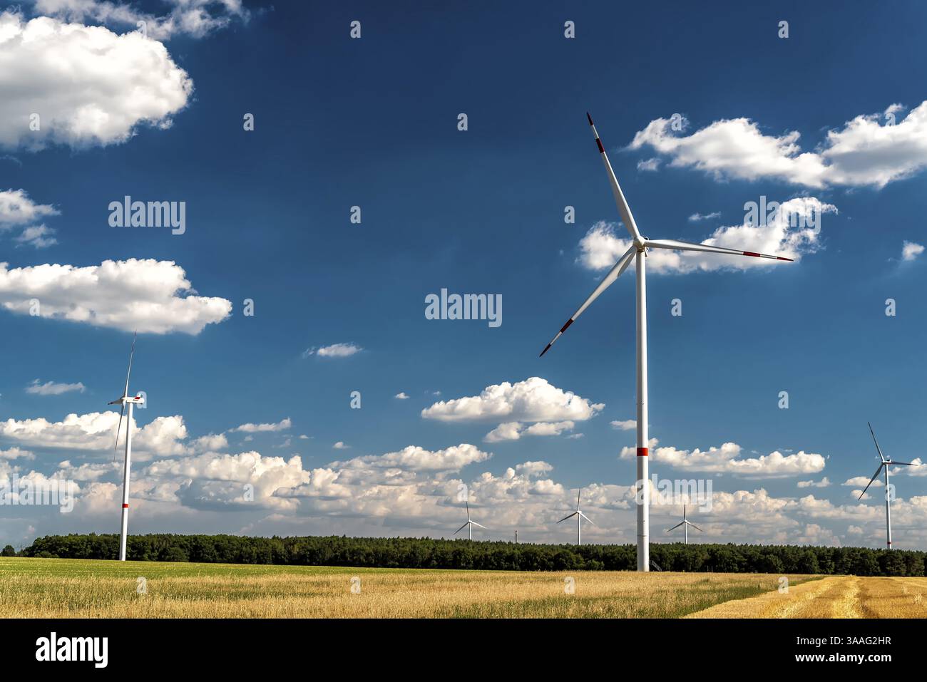 Wind energy park on a field in Germany Stock Photo - Alamy