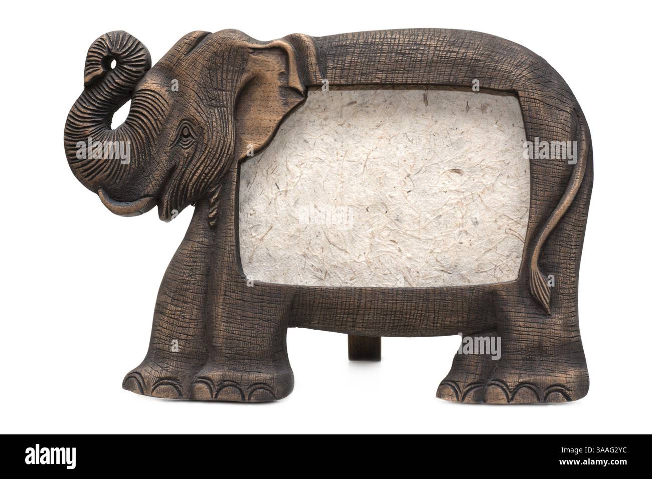 Stand for photo in the manner of wooden elephant with paperboard ...