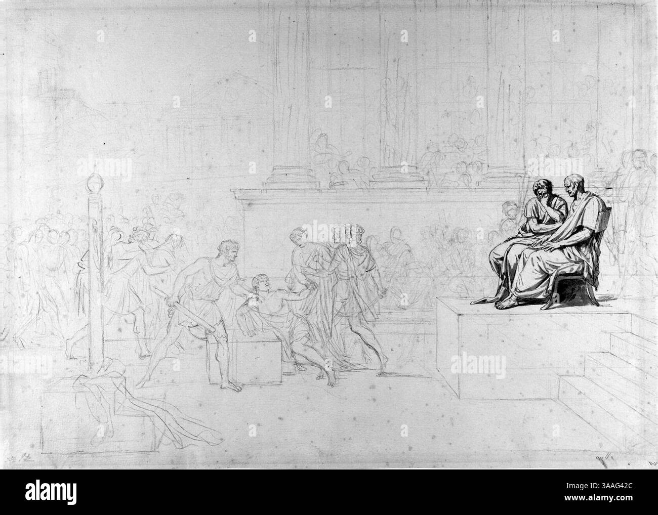 Jacques Louis David - Study for the Execution of the Sons of Brutus ...