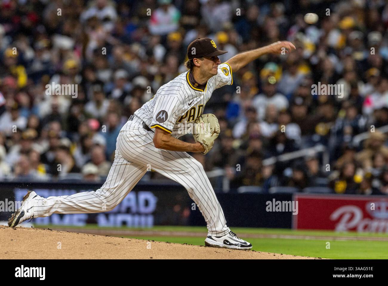 San Diego Padres starting pitcher Kyle Hart (68) throws against a ...