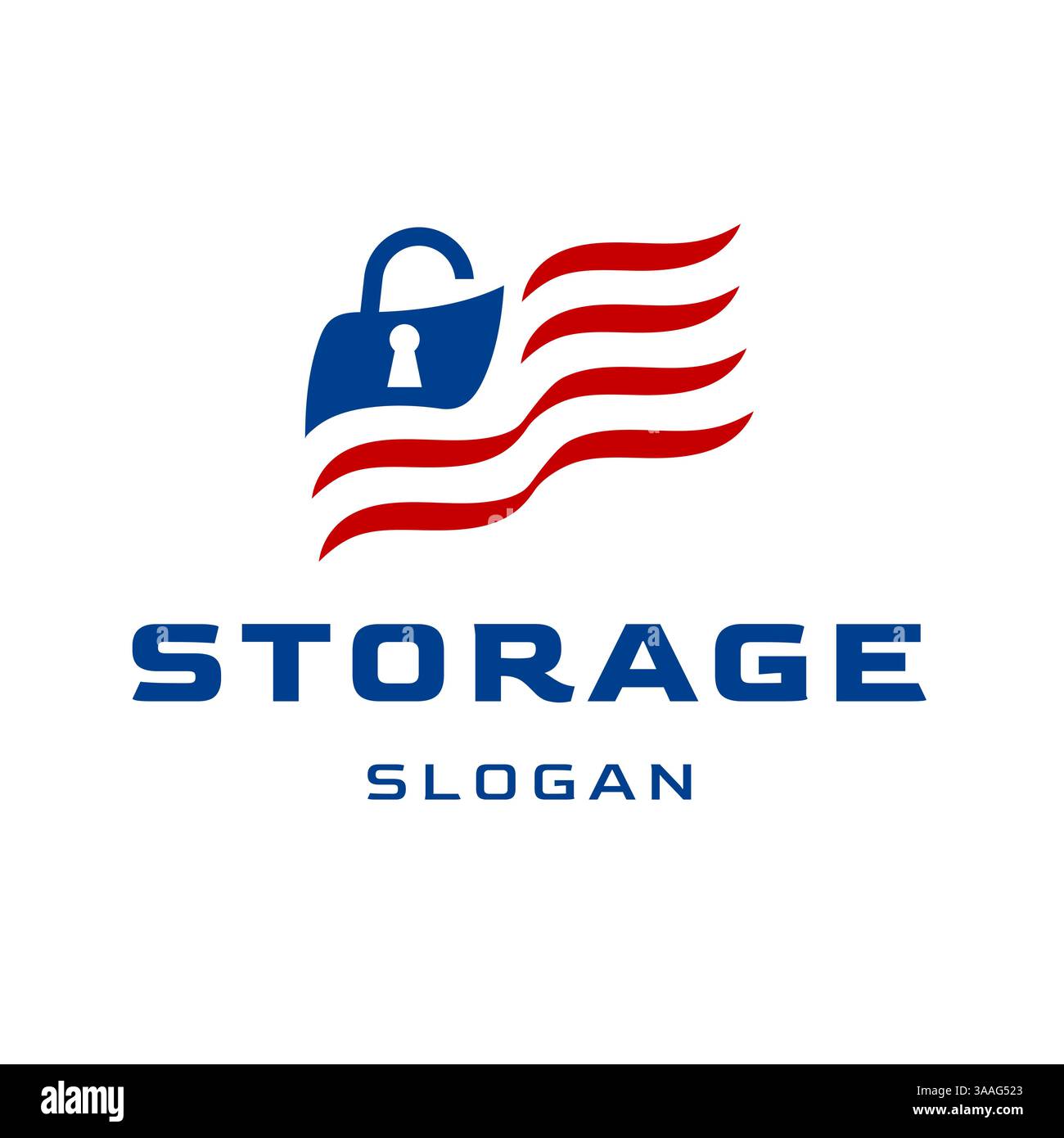 American Flag Design Waving with Padlock Key Icon Symbol or Storage ...