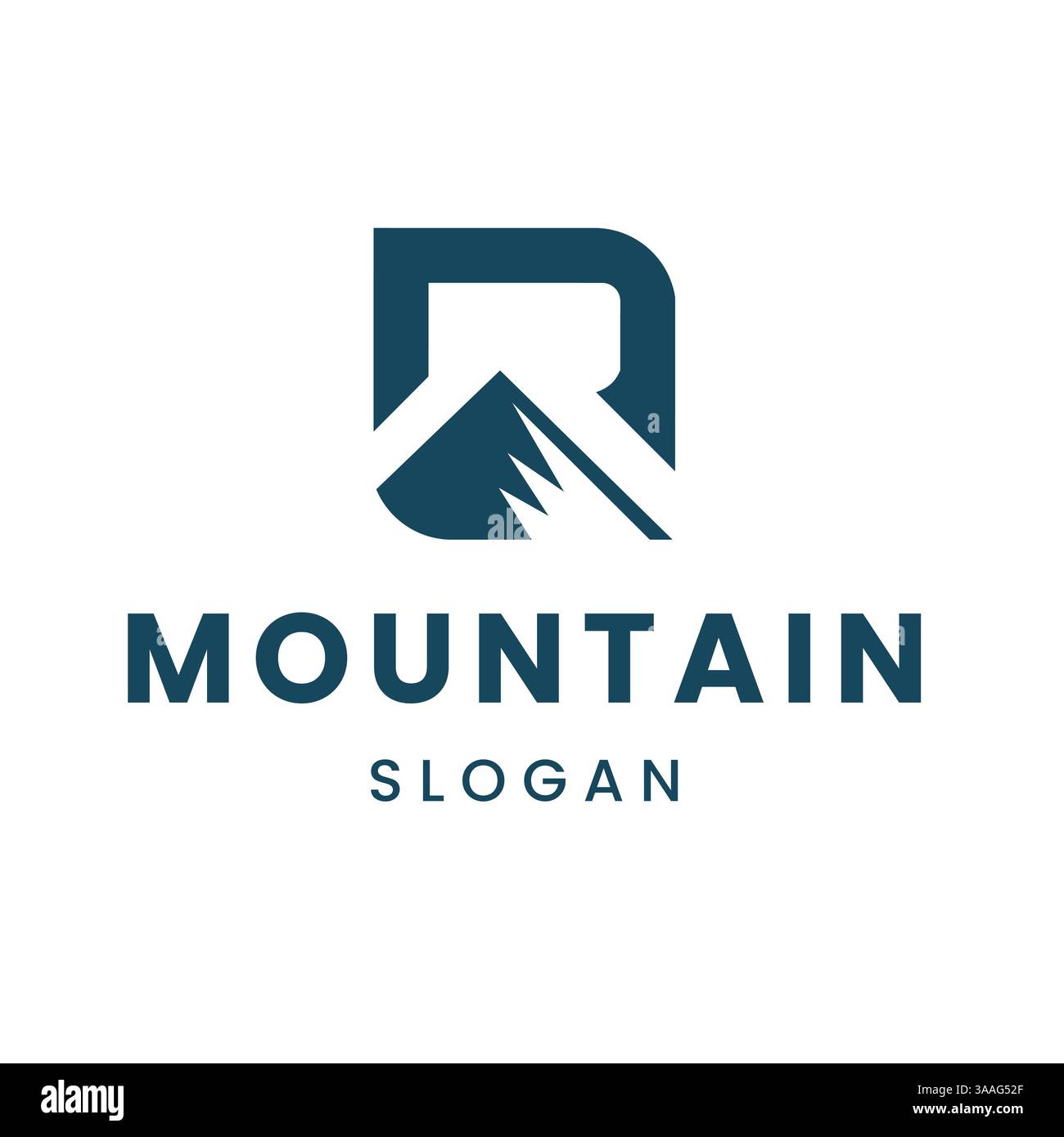 Simple Logo Design Forming Letter R with Mountain Icon Symbol Modern ...