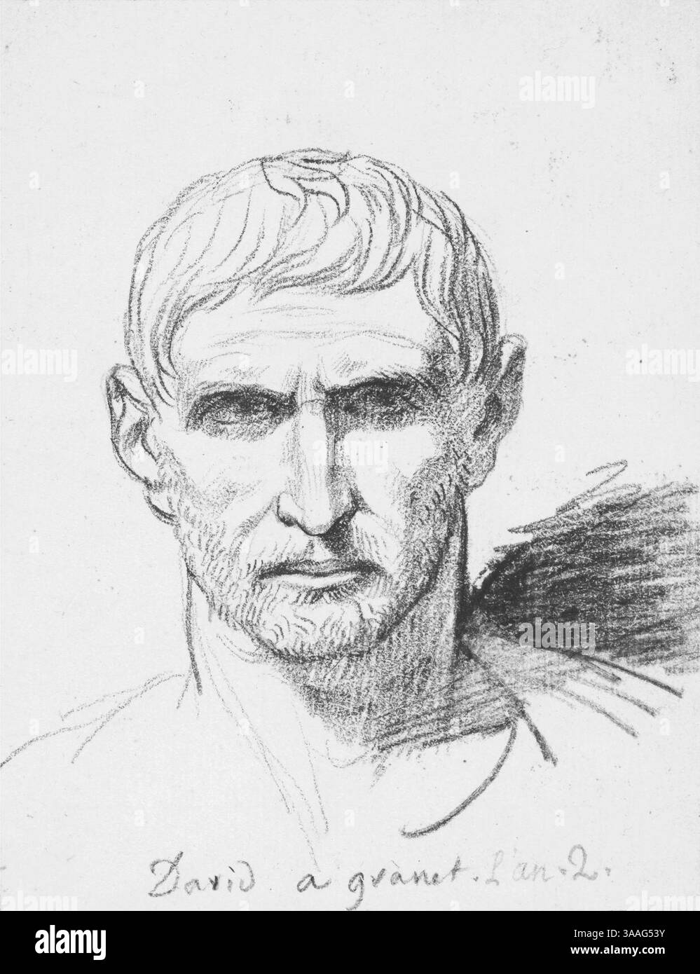Jacques-Louis David - Head of Lucius Iunius Brutus 1789 bw Stock Photo ...