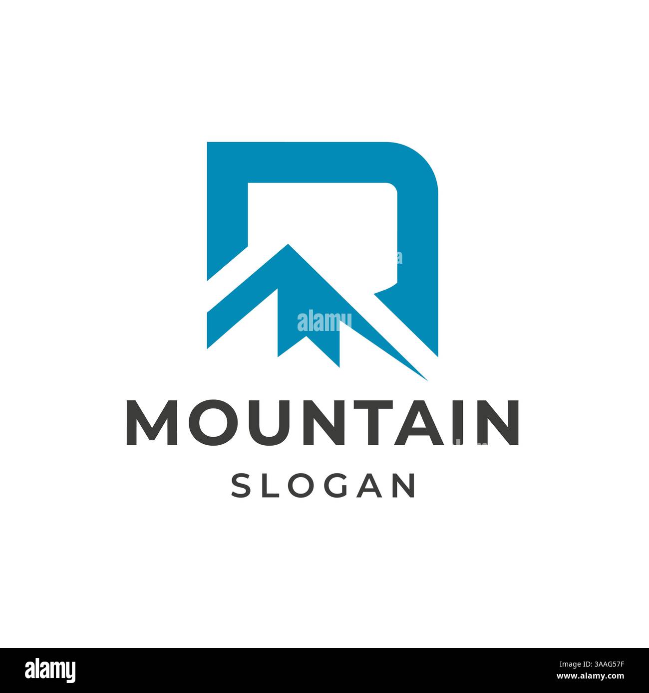 Initial Letter R Mountain Peak Peak for Adventure Outdoor logo design ...
