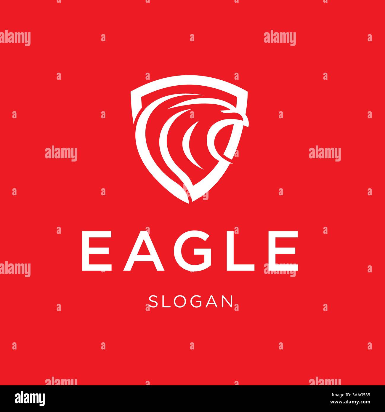 Shield Design with American Eagle Head icon Line Style Symbol Vector ...