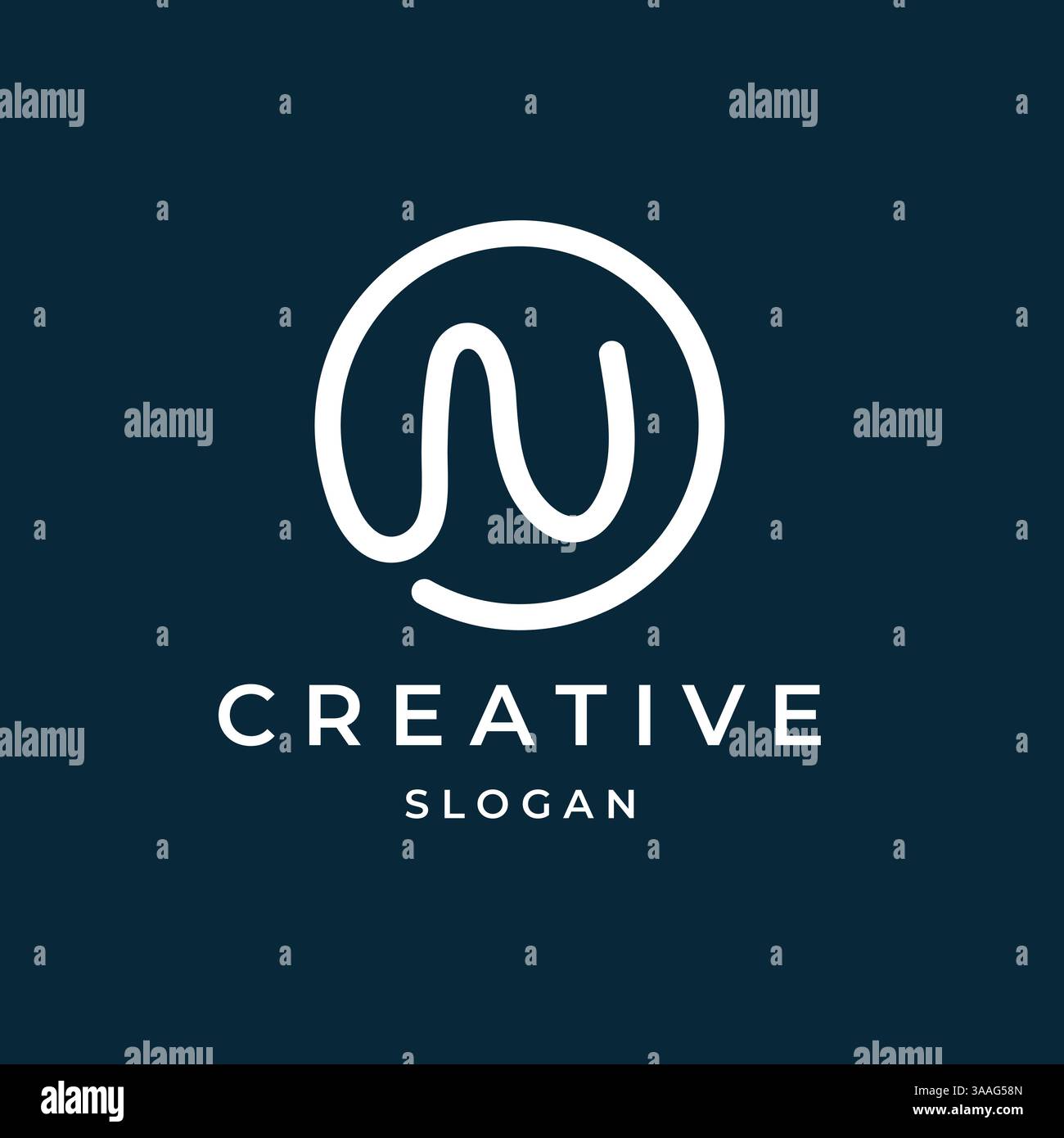 Abstract Circle Logo Design with Letter N Modern Minimalist Stock ...