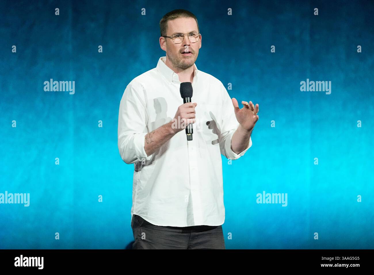 Zach Cregger, director of the upcoming film "Resident Evil," speaks ...