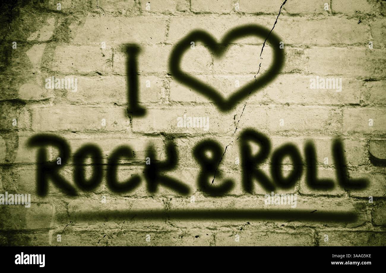 I Love Rock And Roll Concept Stock Photo - Alamy
