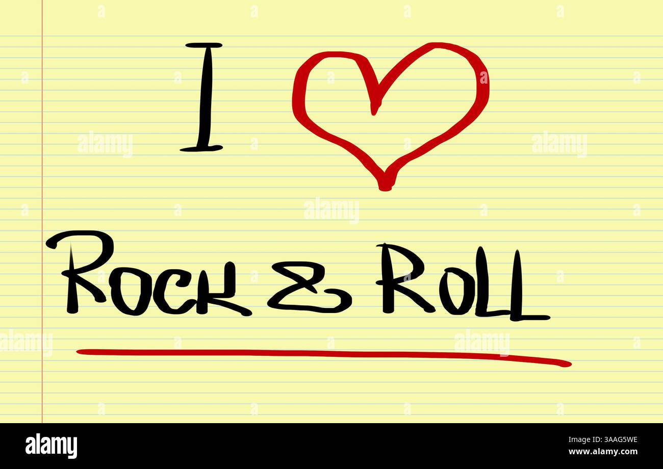 I Love Rock And Roll Concept Stock Photo - Alamy