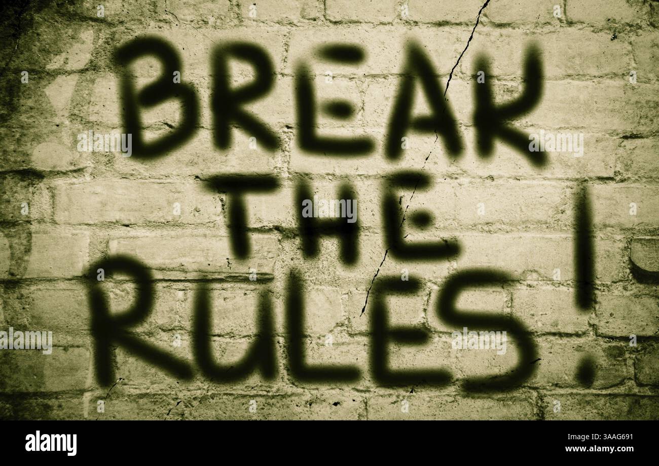 Break The Rules Concept Stock Photo - Alamy