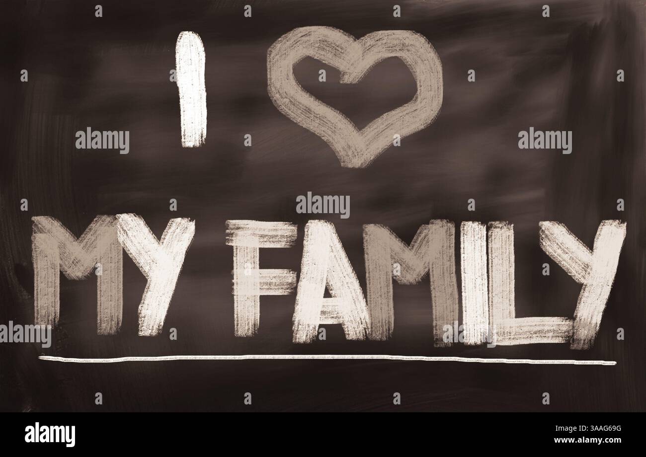 I Love My Family Concept Stock Photo - Alamy