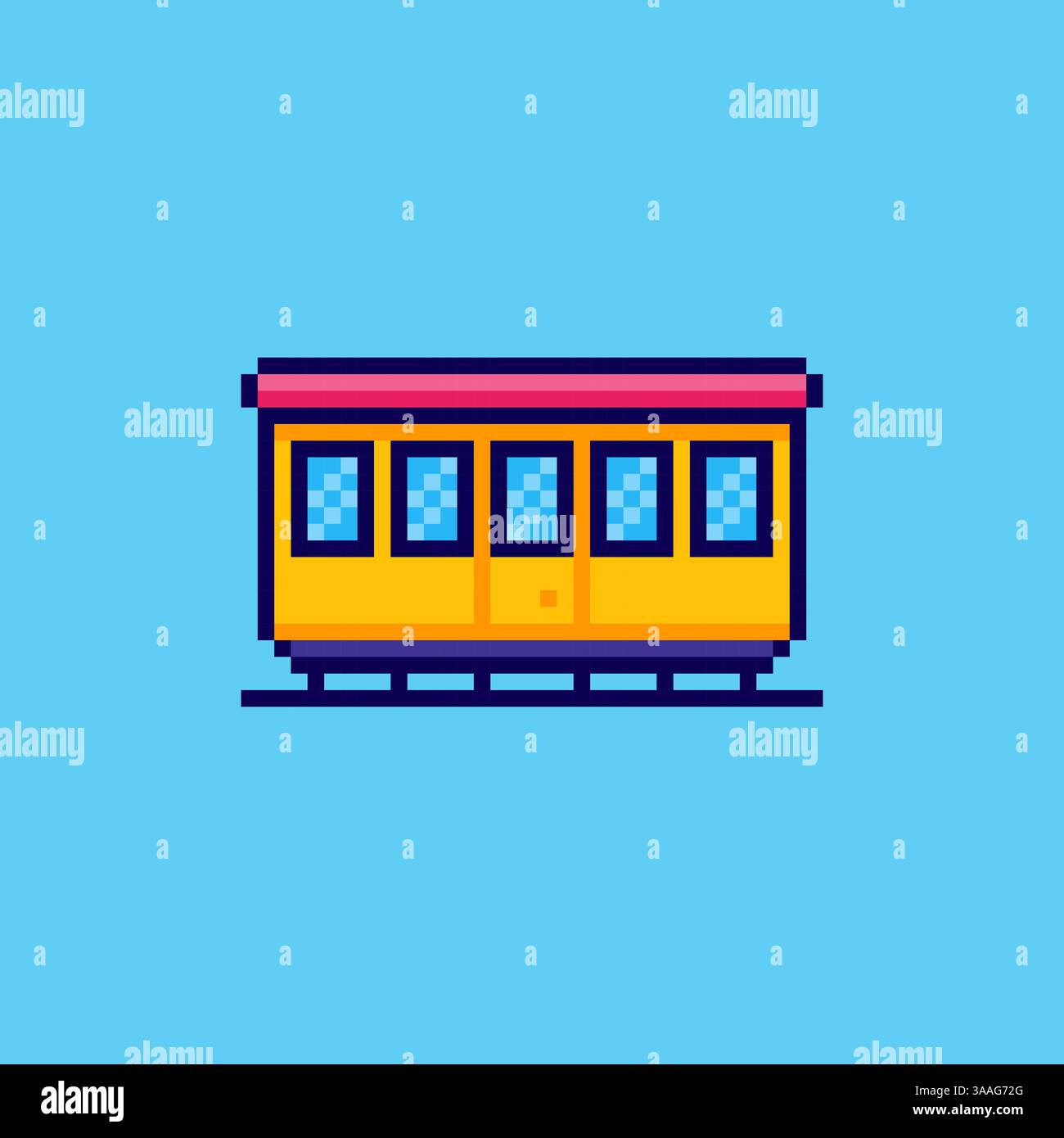 Pixel art Train Carriage game asset design Stock Vector Image & Art - Alamy