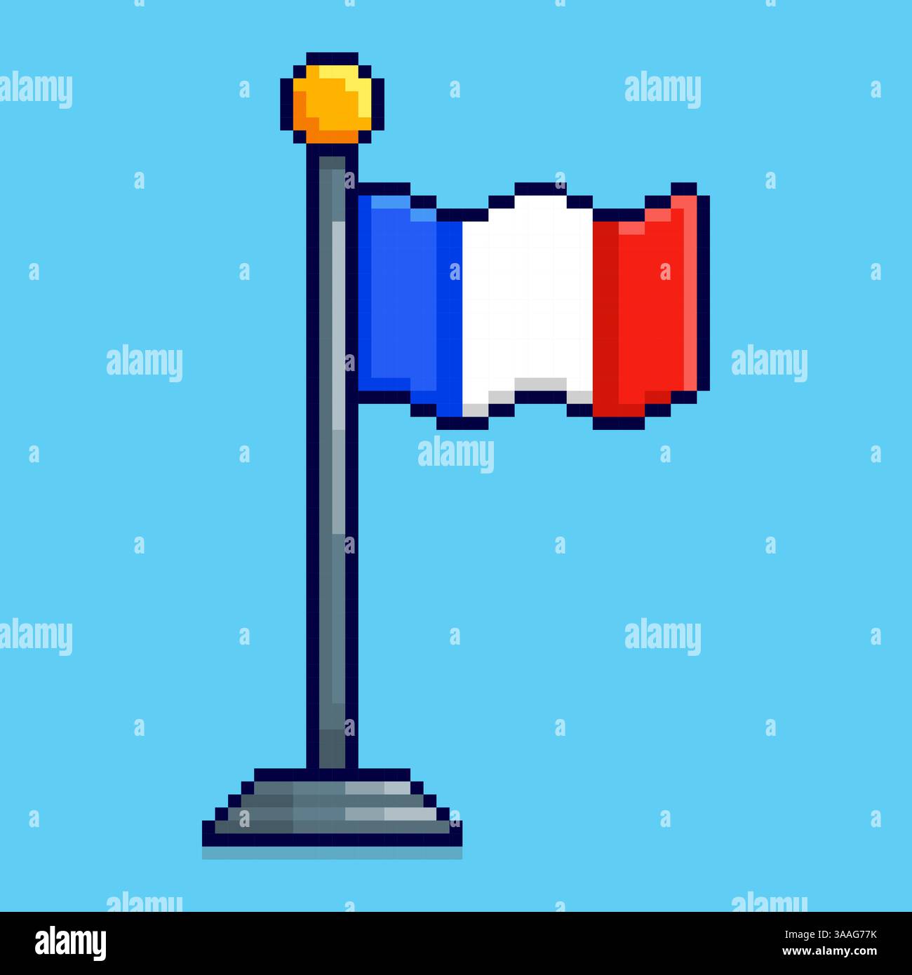 Pixel art French Flag game asset design Stock Vector Image & Art - Alamy