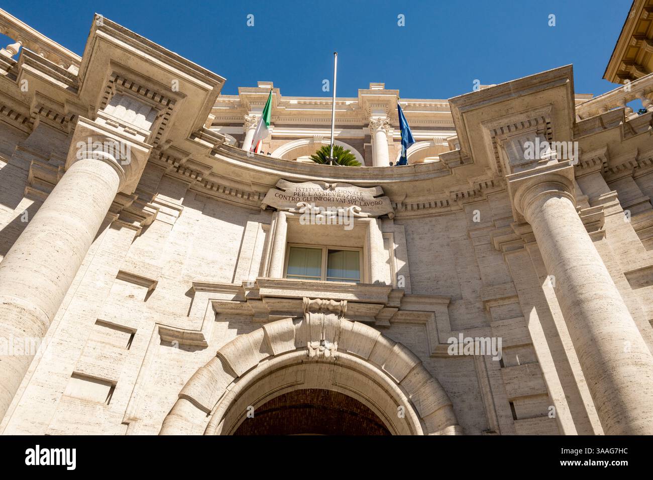 Palazzo INAIL del Brasini in Rome, Italy Stock Photo - Alamy