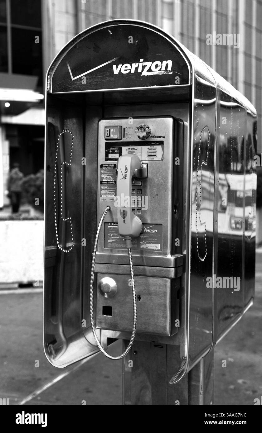 Public telephone pillar in Black and White Stock Photos & Images - Alamy